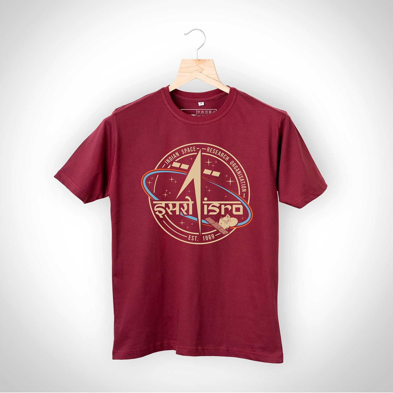 ISRO Maroon Classic ISRO logo T-Shirt - www.superherotoystore.com