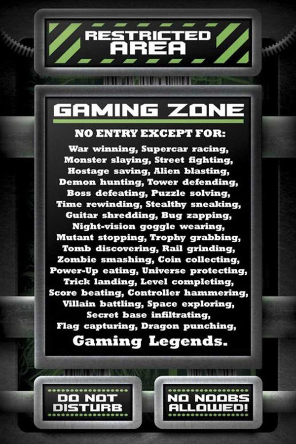 Restricted Area - Gaming Zone Maxi Poster, Shop Now @ superherotoystore ...